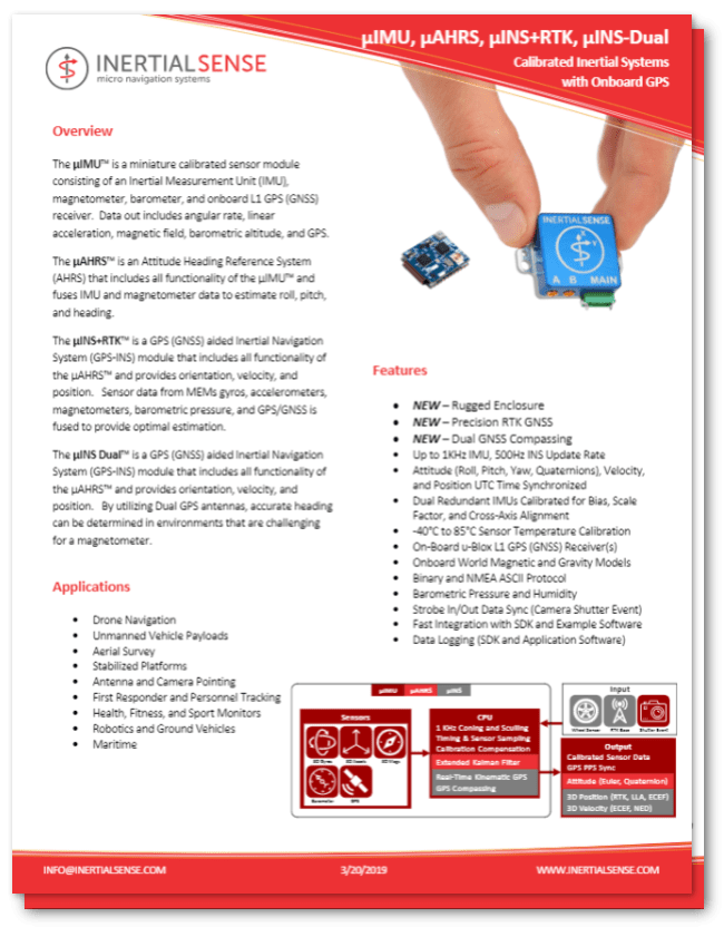 IMU Sensor - Datasheet